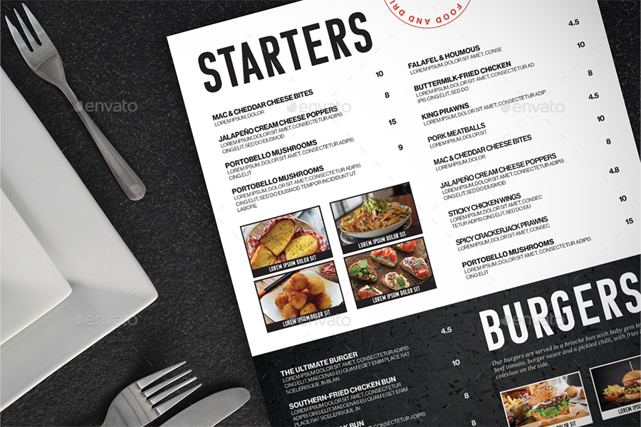 Modern Menu Template, Print Templates | GraphicRiver