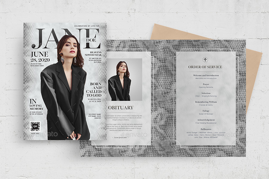 Magazine Funeral Program Template, Print Templates | GraphicRiver