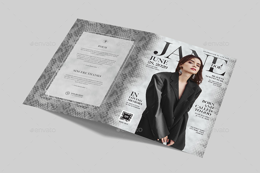 Magazine Funeral Program Template, Print Templates | GraphicRiver