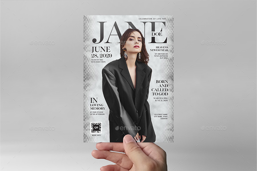 Magazine Funeral Program Template, Print Templates | GraphicRiver