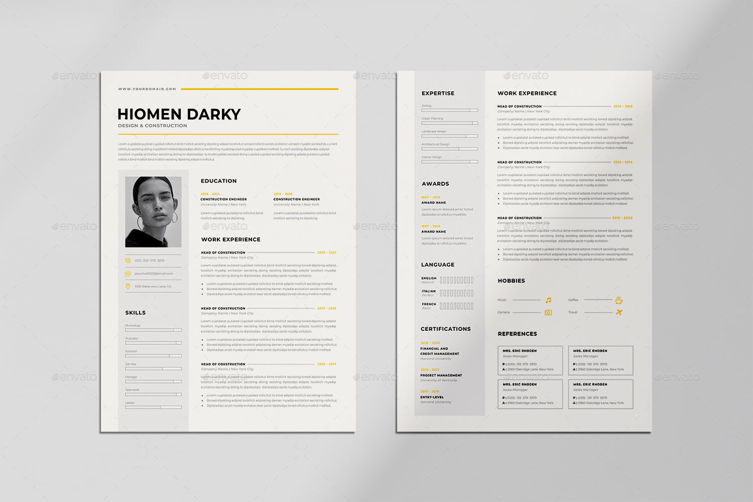 Resume Word Template, Print Templates | GraphicRiver