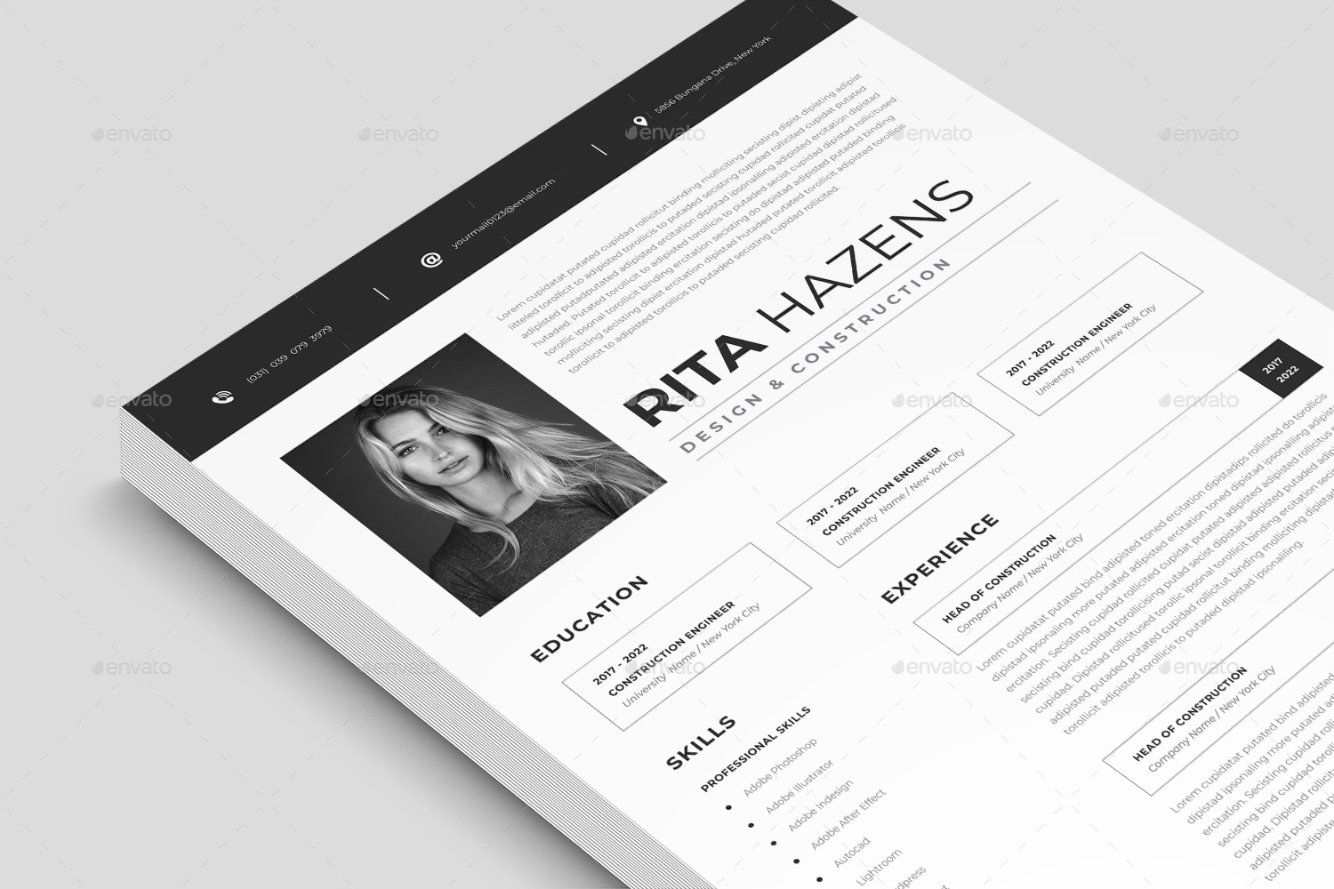 Resume Word/Docx Template, Print Templates | GraphicRiver