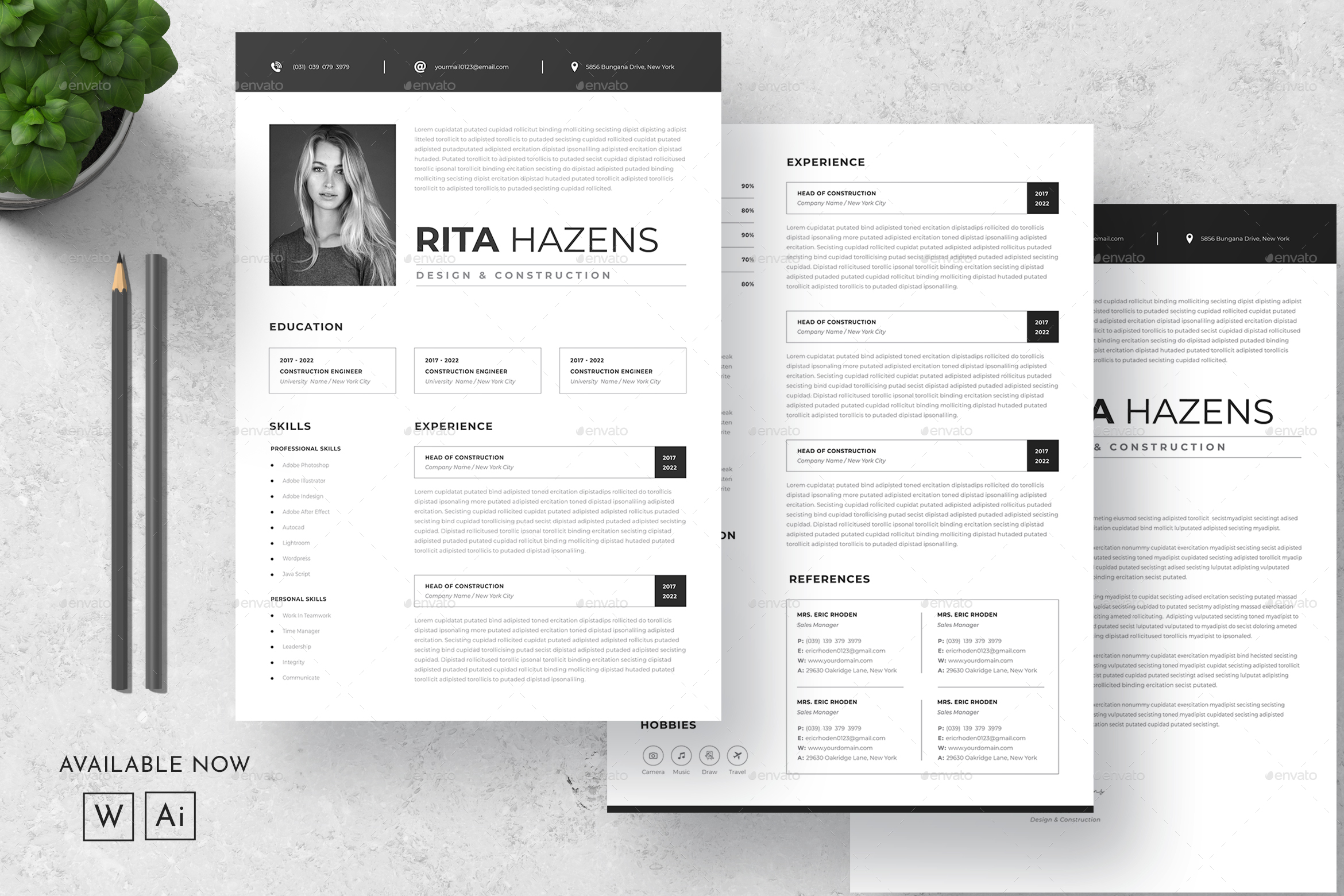 Resume Word/Docx Template, Print Templates | GraphicRiver