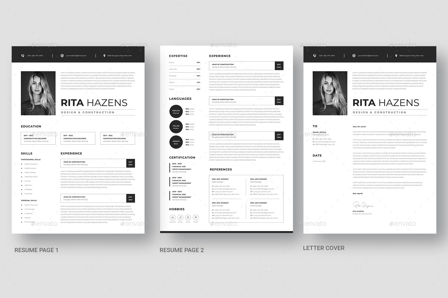 Resume Word/Docx Template, Print Templates | GraphicRiver