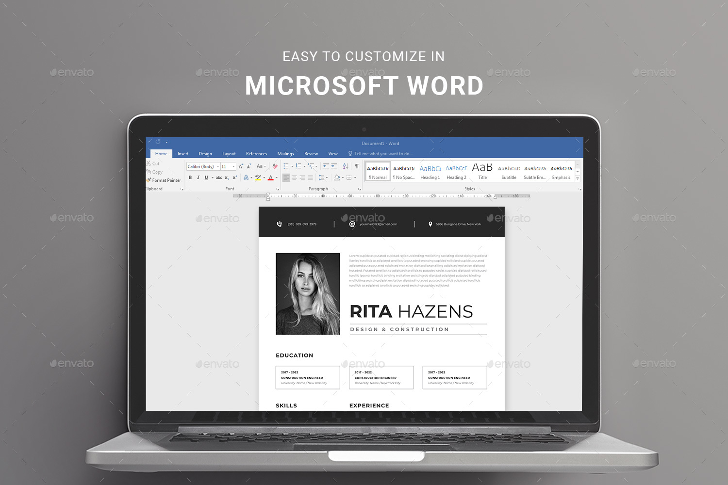 Resume Word/Docx Template, Print Templates | GraphicRiver