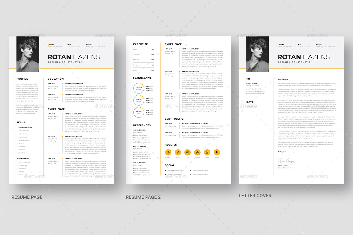 Resume Word/Docx Template, Print Templates | GraphicRiver