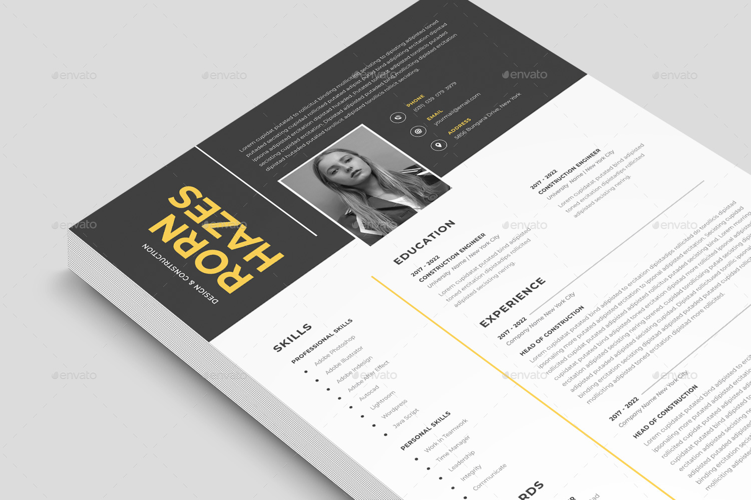 Resume Word Docx Template, Print Templates | GraphicRiver