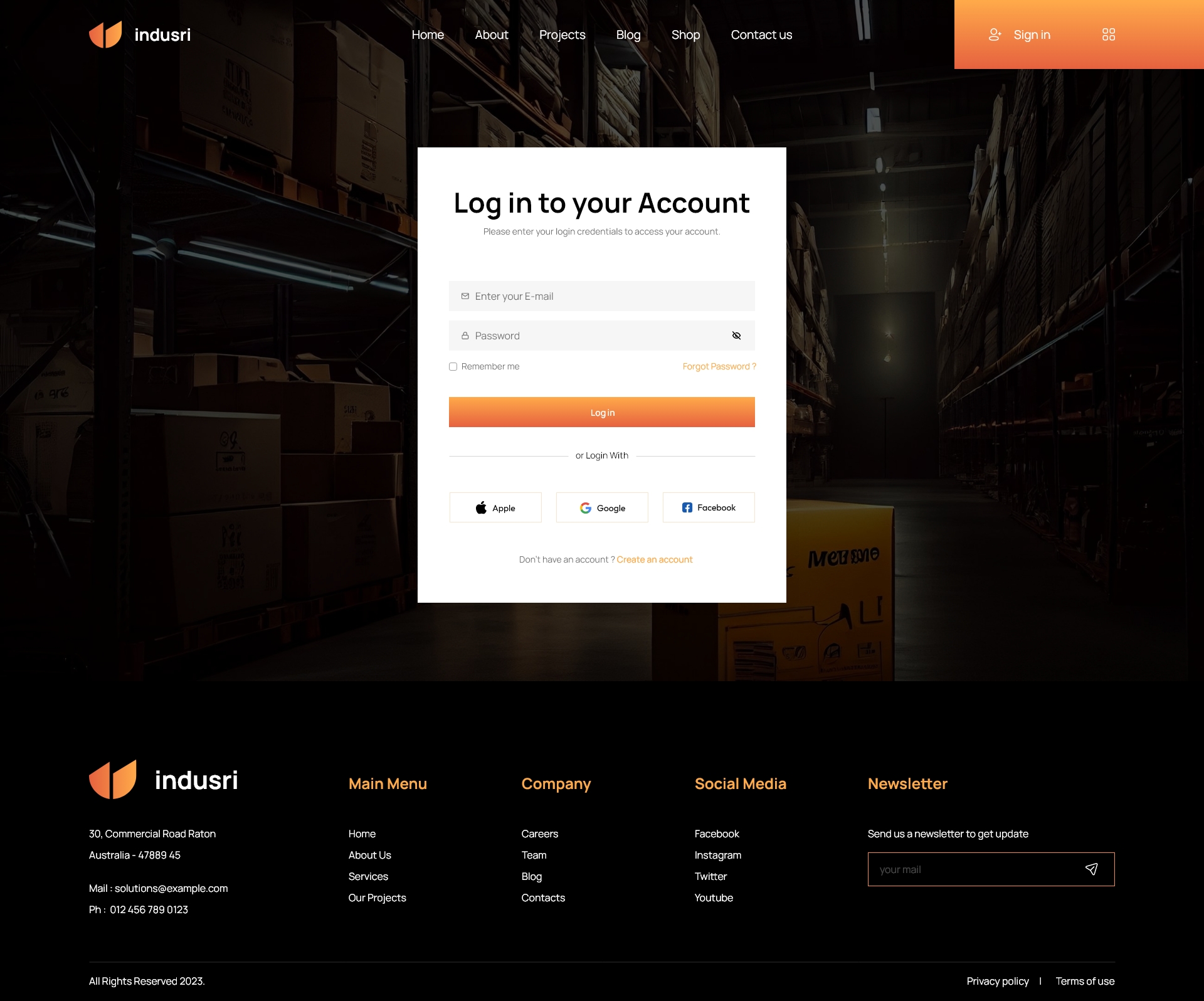 Indusri - Industrial, Factory Website Adobe XD Template by venusweb