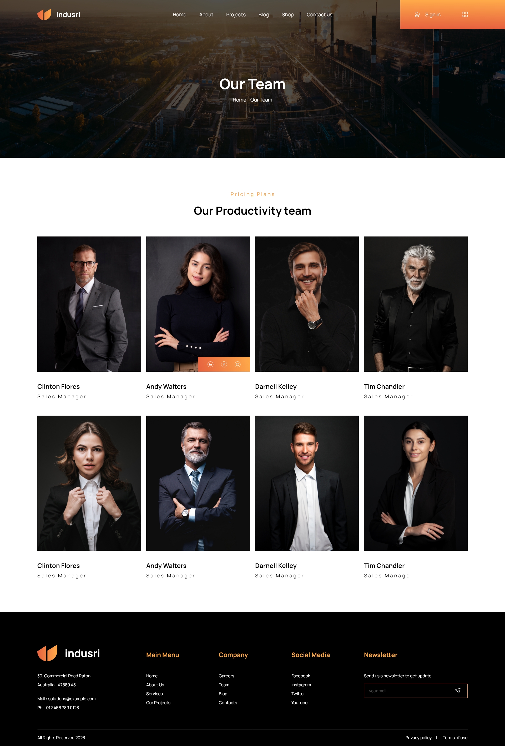 Indusri - Industrial, Factory Website Adobe XD Template by venusweb