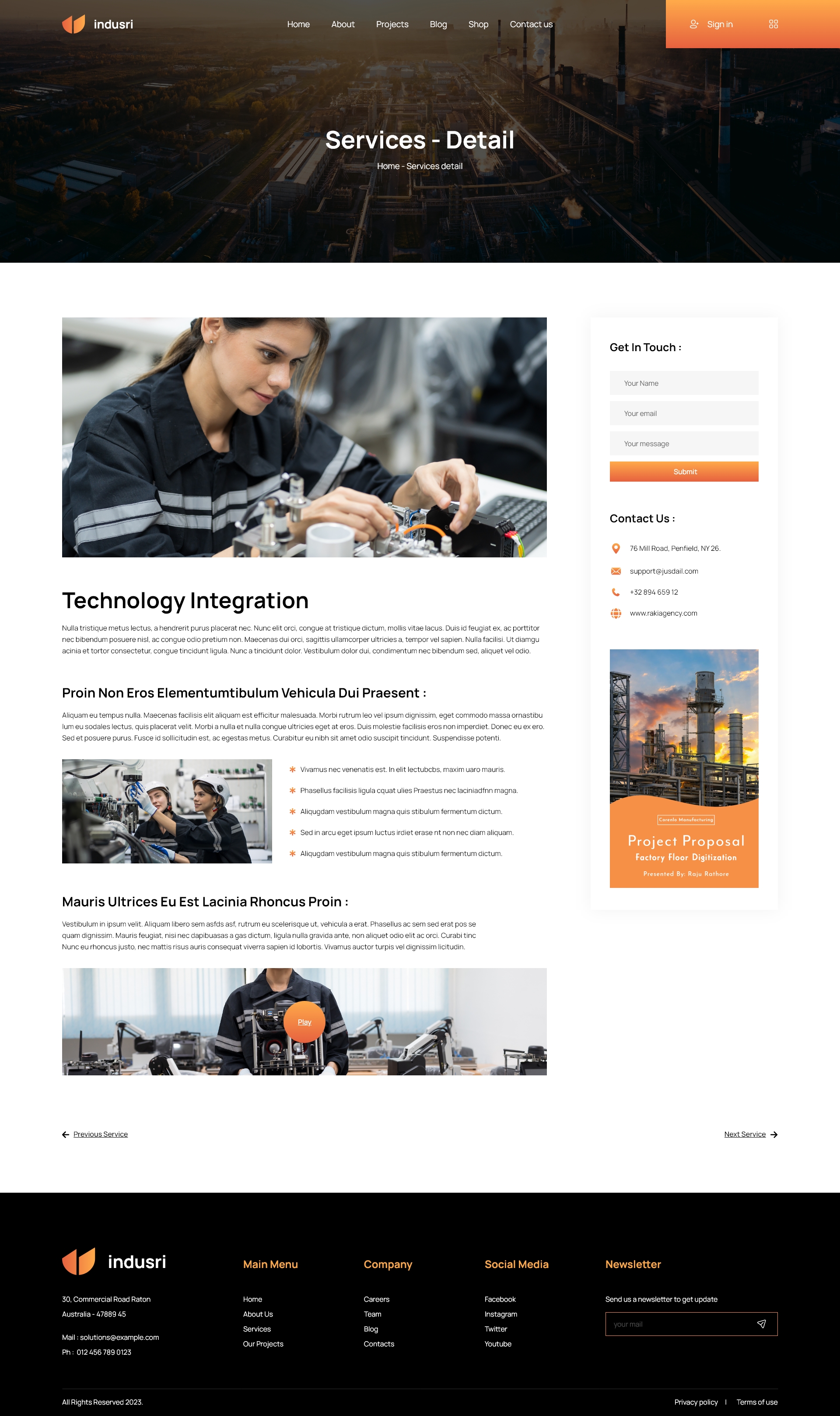 Indusri - Industrial, Factory Website Adobe XD Template by venusweb
