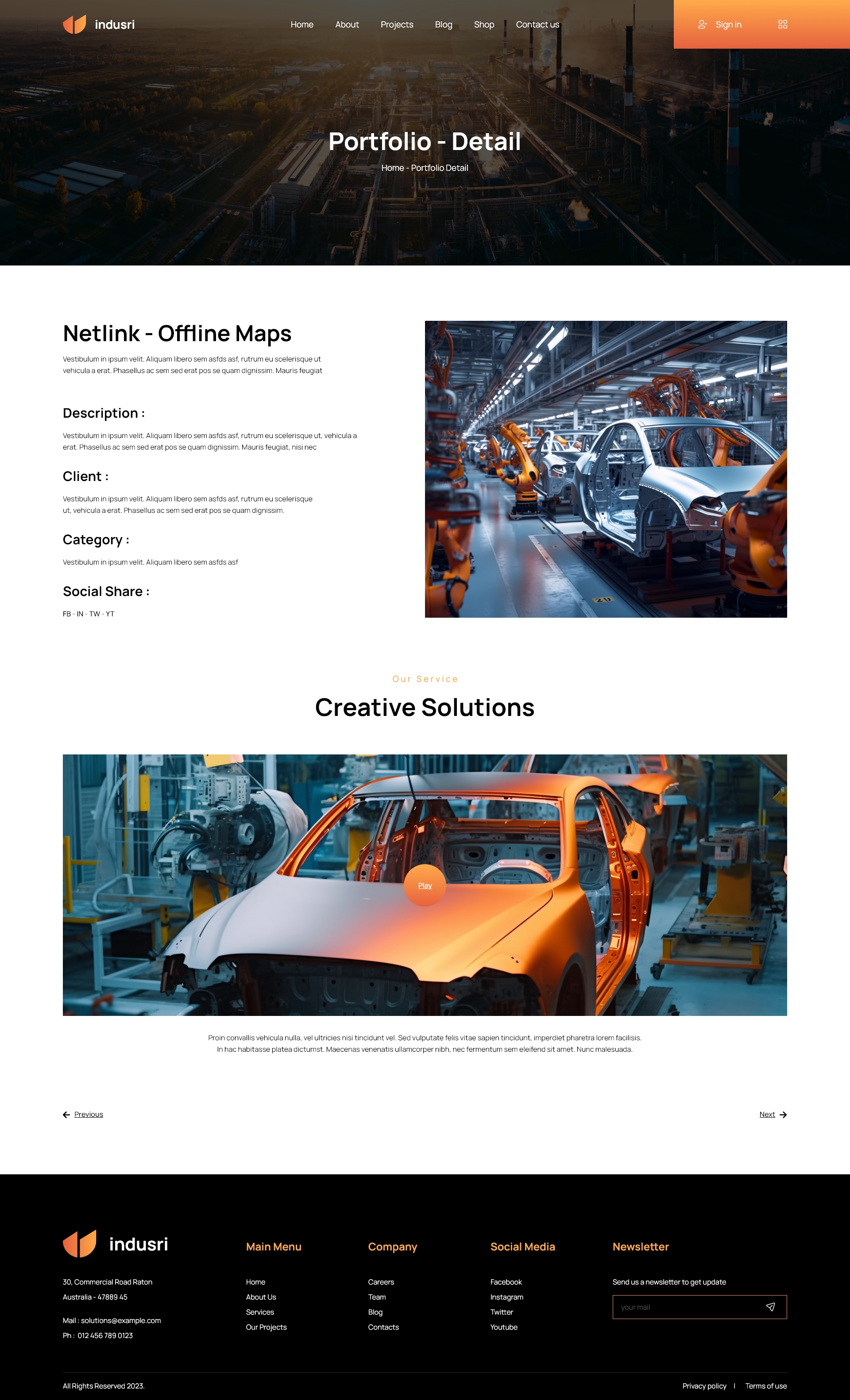 Indusri - Industrial, Factory Website Adobe XD Template by venusweb