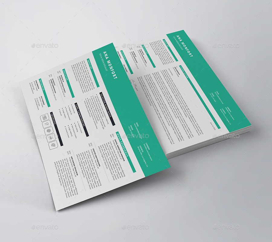 Landscape Resume/CV Template, Print Templates | GraphicRiver