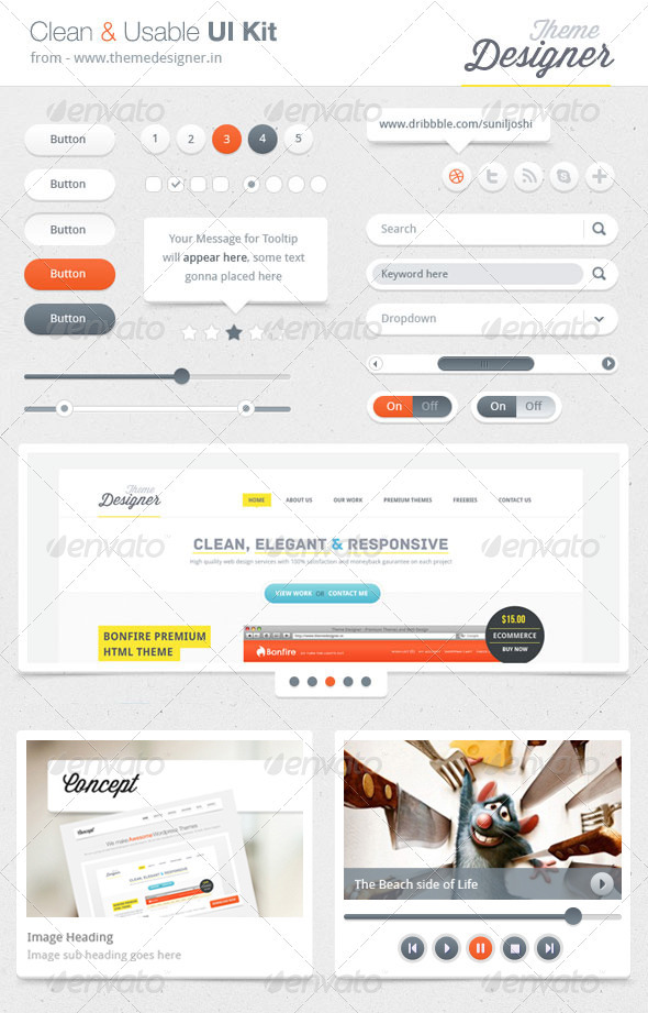 Clean UI Kit by MARUTI | GraphicRiver