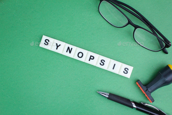 letters of the alphabet with the word synopsis Stock Photo by fauziEv8