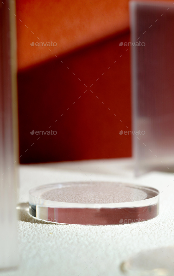 Transparency glass pedestal product display modern background light and ...