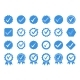 Blue Check Mark Icons, Vectors | GraphicRiver