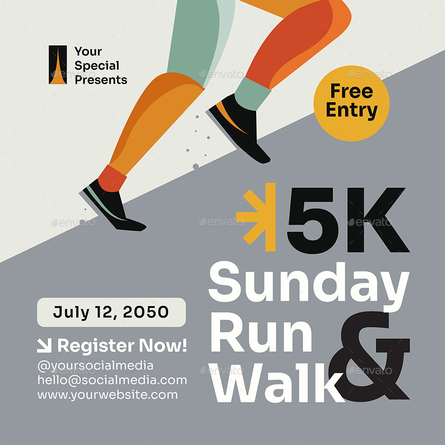 Running Event Flyer Set, Print Templates | GraphicRiver