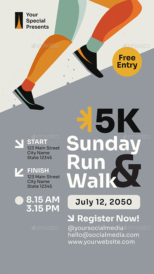 Running Event Flyer Set, Print Templates | GraphicRiver