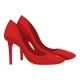 Red Classic High Heels Shoes Icon Cartoon Vector, Vectors | GraphicRiver