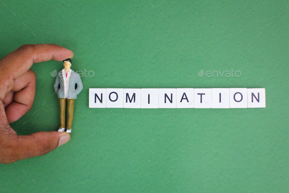 letters of the alphabet with the word nomination. Stock Photo by fauziEv8