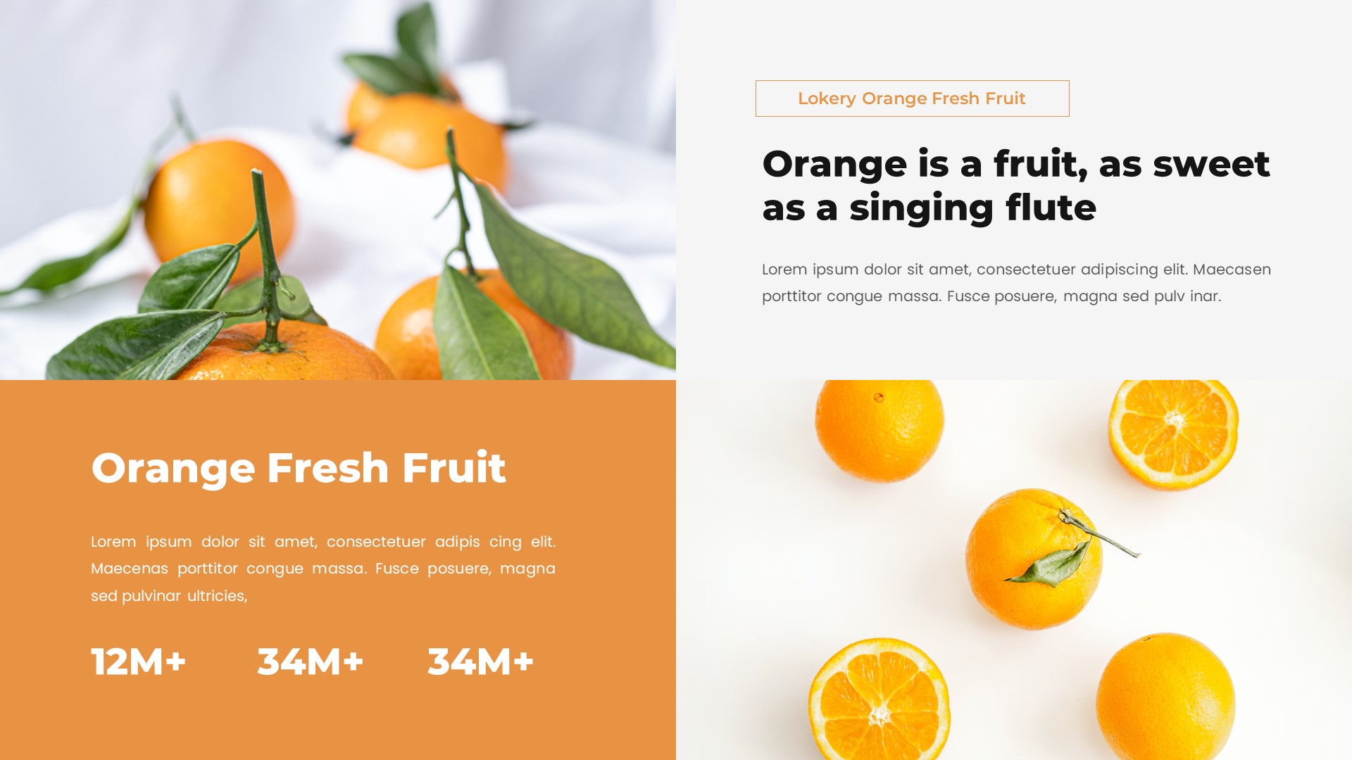 Lokery - Fresh Fruit Google Slides Template, Presentation Templates