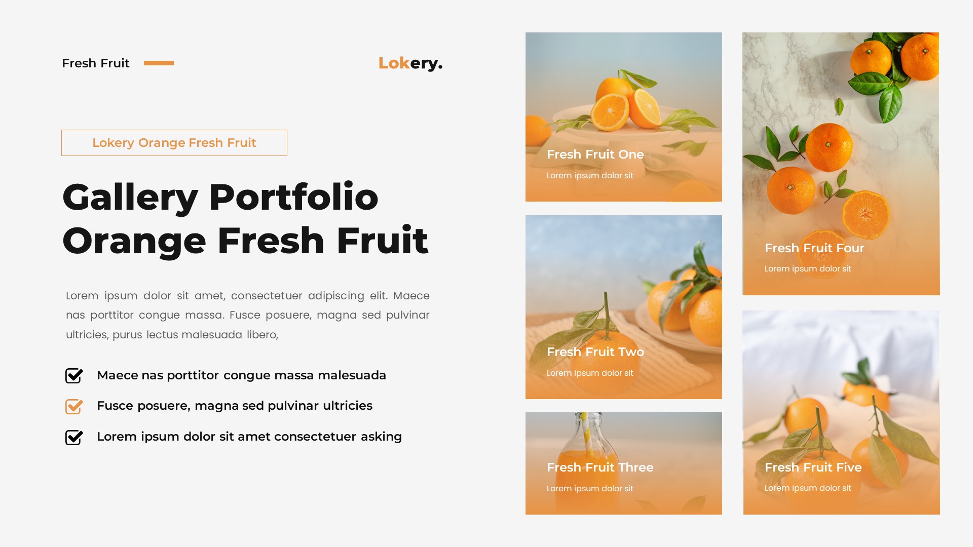 Lokery - Fresh Fruit Google Slides Template, Presentation Templates
