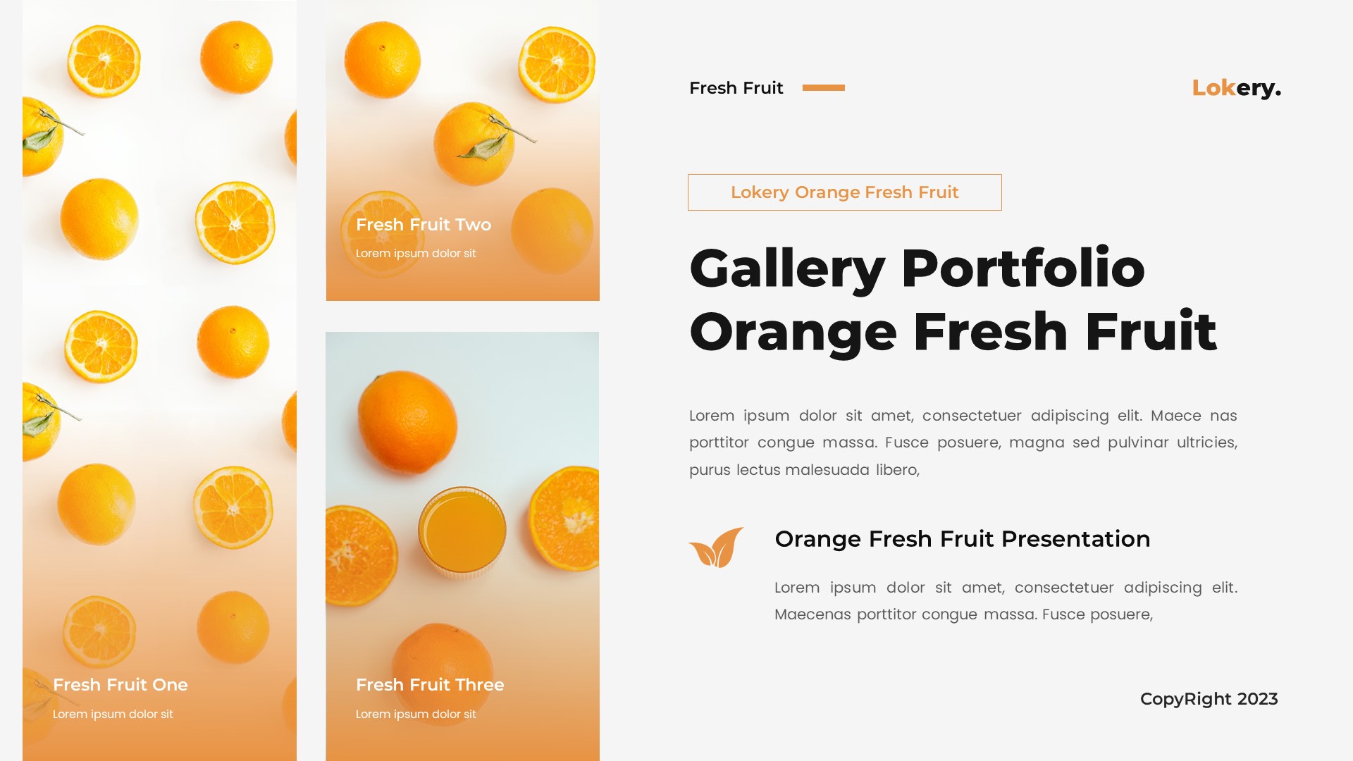 Lokery - Fresh Fruit Google Slides Template, Presentation Templates