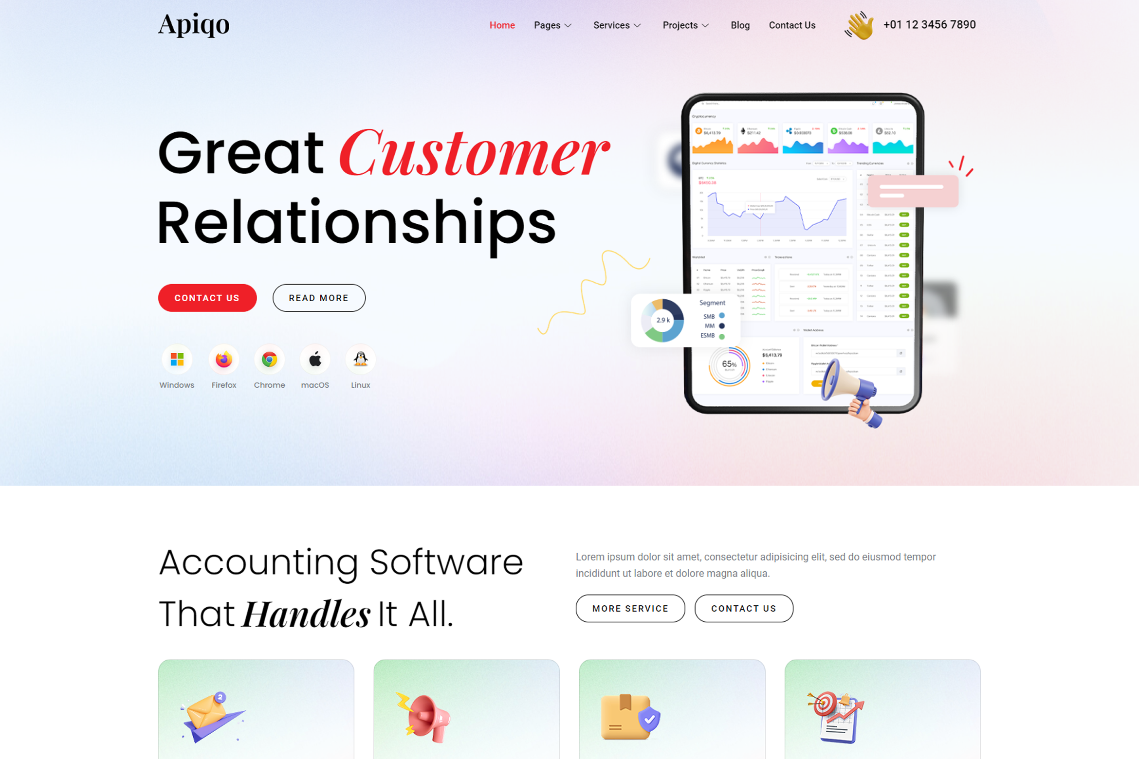Apiqo - IT Solutions & Services Saas Elementor Template Kit by ThemetechMount