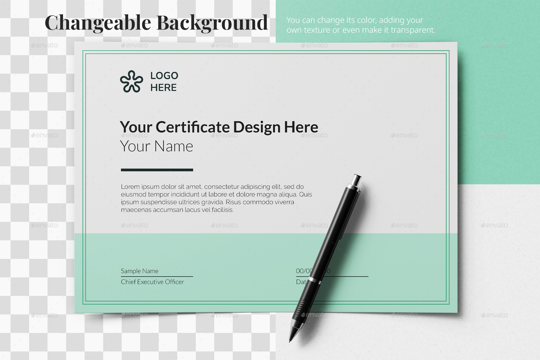 Certificate A4 Landscape PSD Mockup Set, Graphics | GraphicRiver