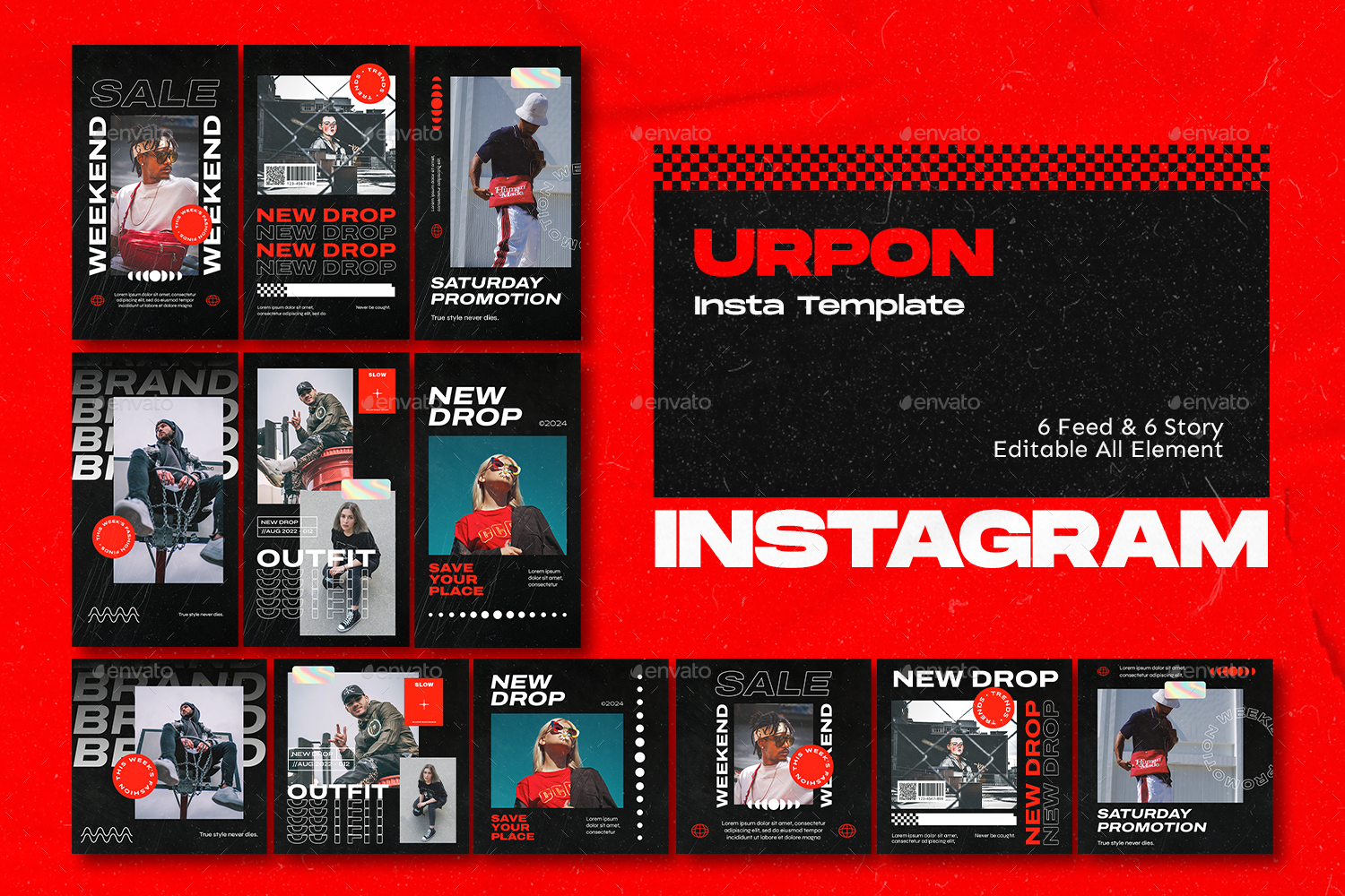 Urpon Hypebeast Instagram Template, Web Elements | GraphicRiver