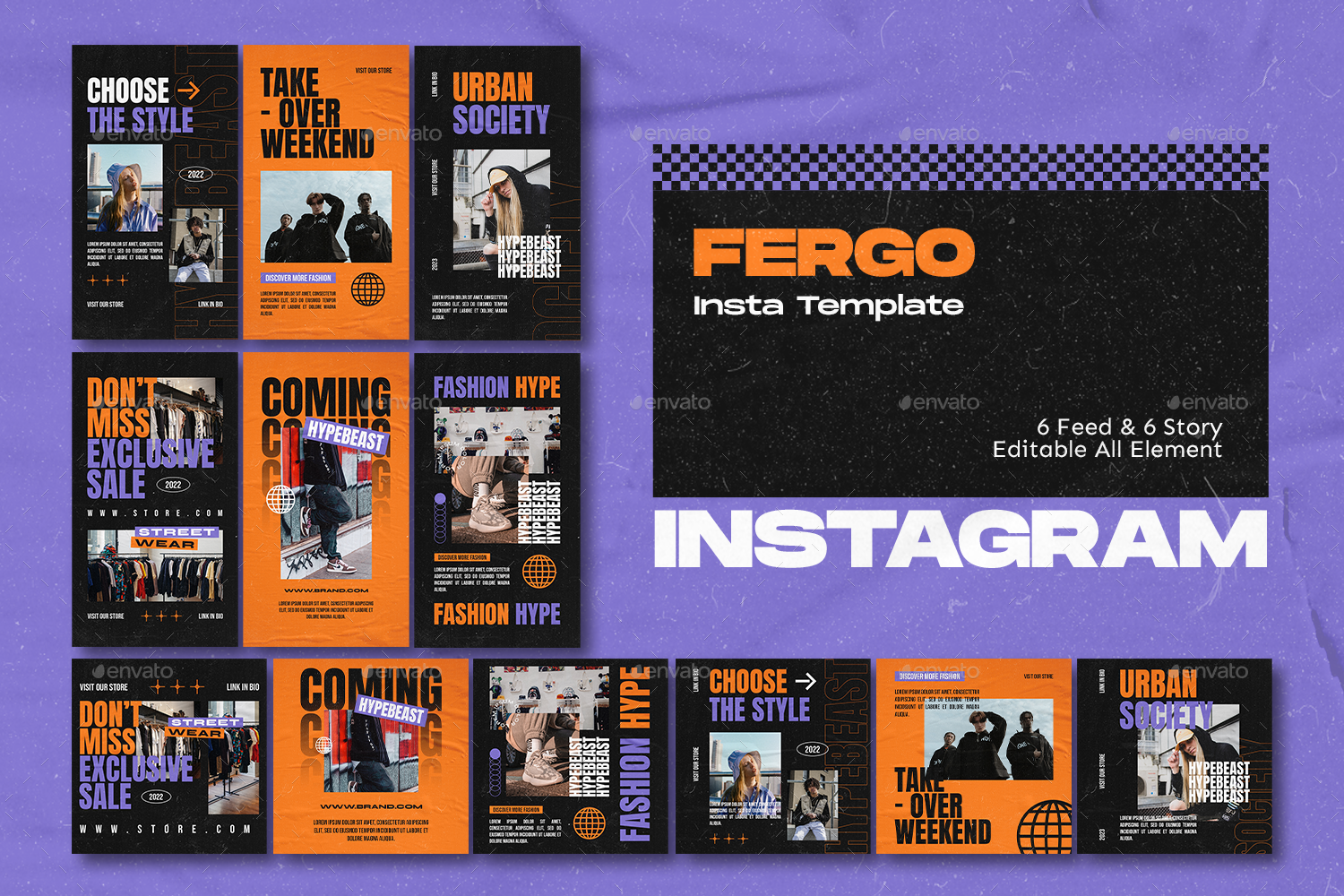 Fergo Hypebeast Instagram Template, Web Elements | GraphicRiver
