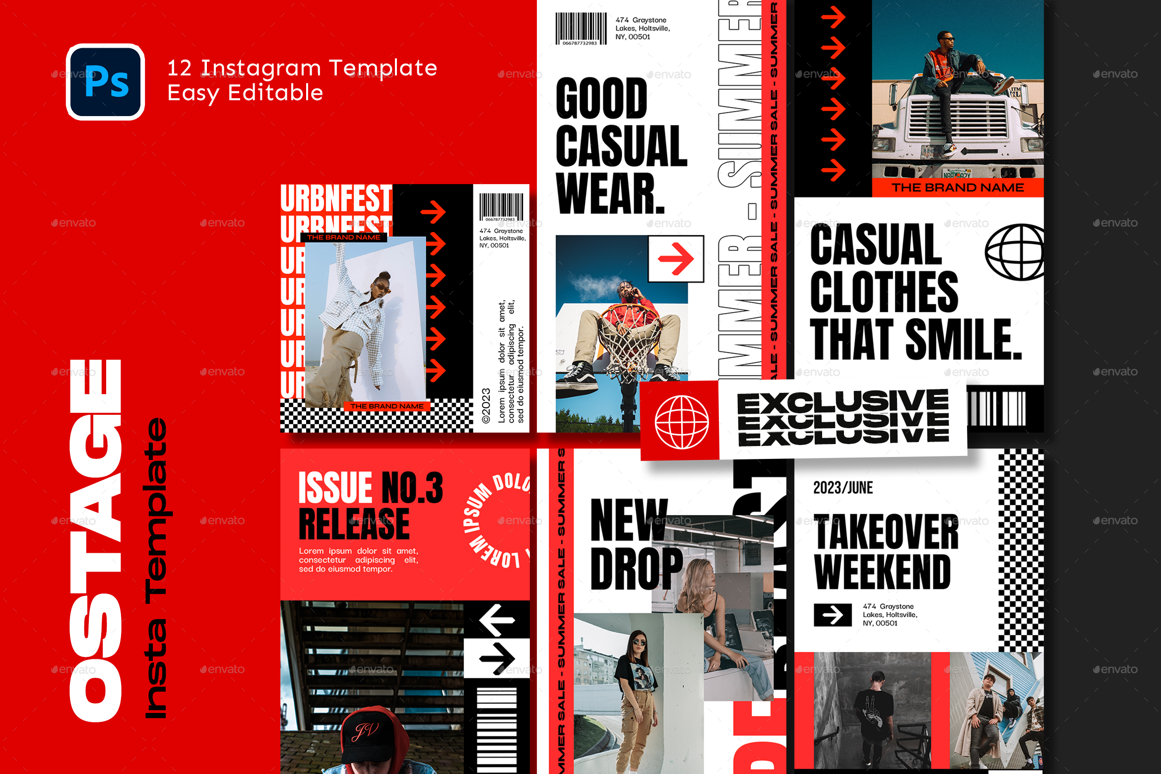 Ostage Hypebeast Instagram Template, Web Elements | GraphicRiver