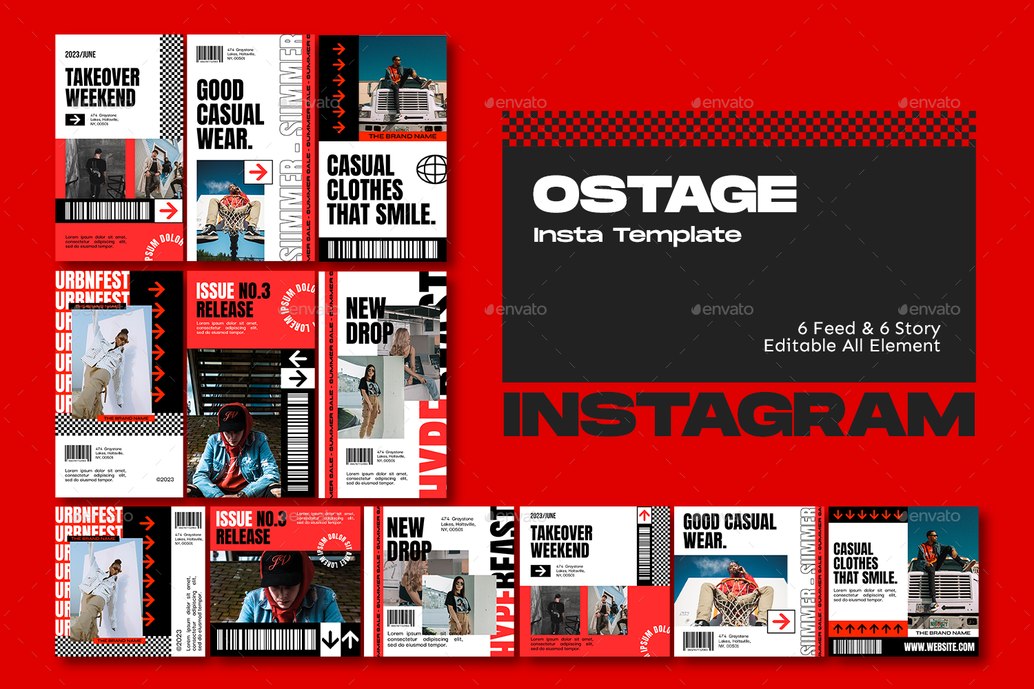 Ostage Hypebeast Instagram Template, Web Elements | GraphicRiver