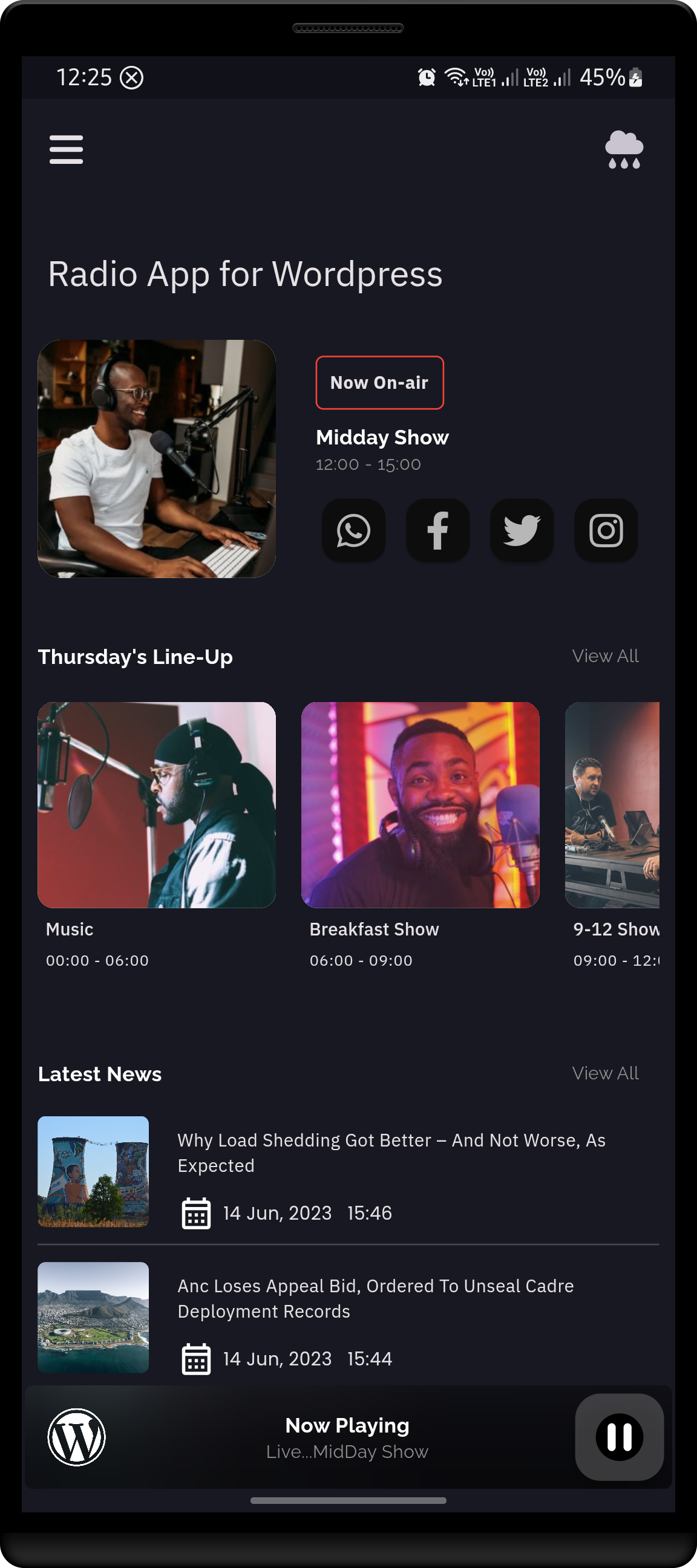 WordPress Flutter Radio App by mokhutsoane | CodeCanyon