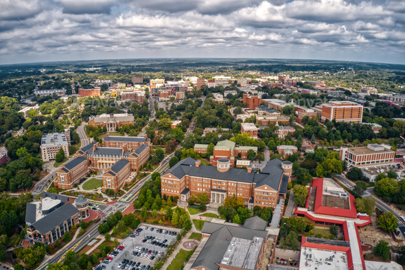 Aerial View of a large Public University in Athens, Georgia Stock Photo ...
