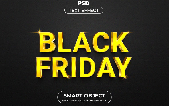 18 Black Friday Photoshop Editable 3d Text Effect Style Pack, Add-ons