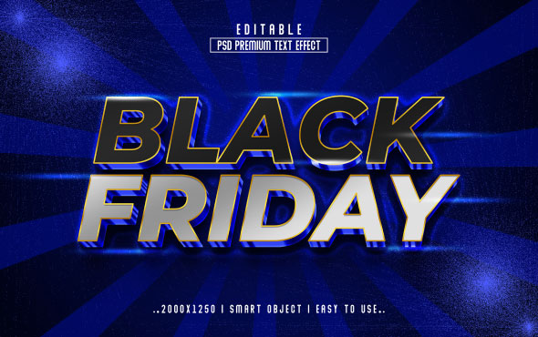 18 Black Friday Photoshop Editable 3d Text Effect Style Pack, Add-ons