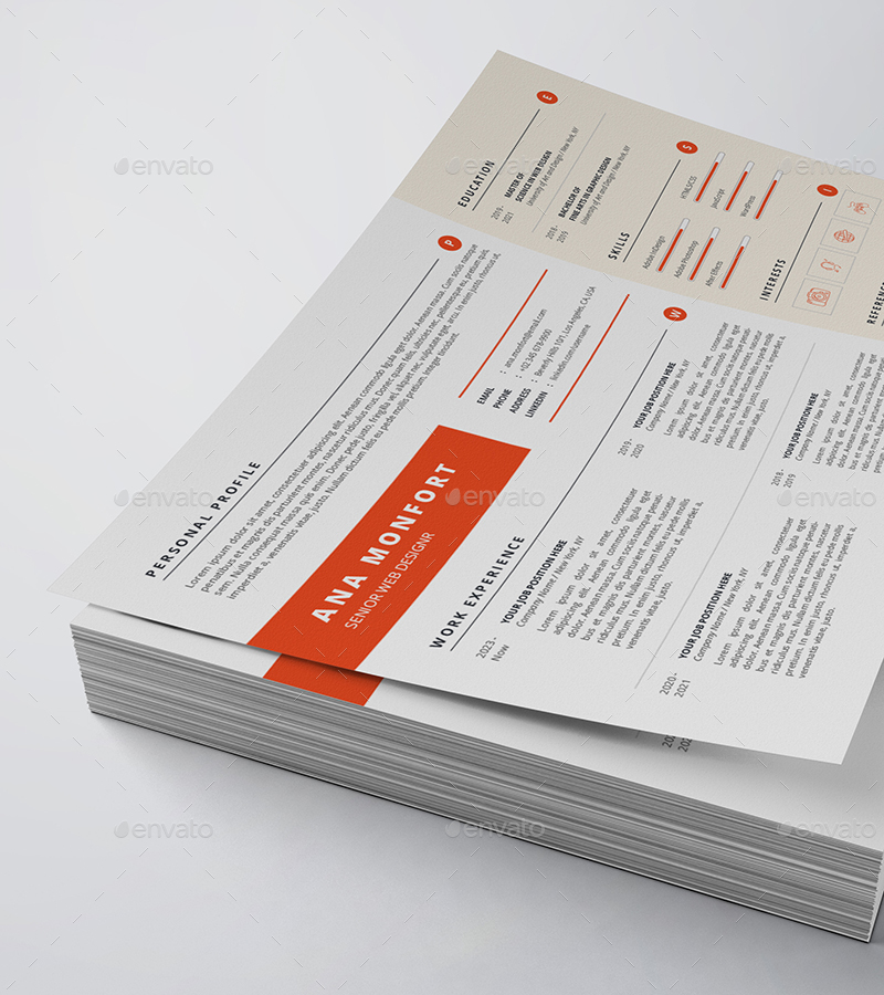 Landscape Resume/CV, Print Templates | GraphicRiver