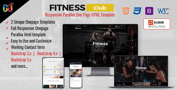 FIT - Responsive Parallax One Page HTML Template by multipurposethemes