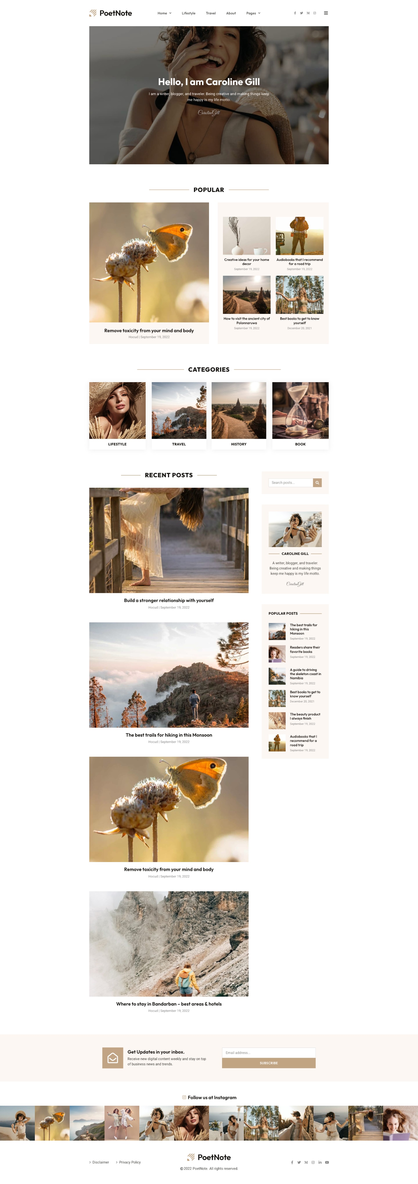 PoetNote - Modern Blog Elementor Pro Template Kit by oxaart | ThemeForest