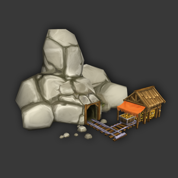 Gold Mine Low Poly by playdesign | 3DOcean