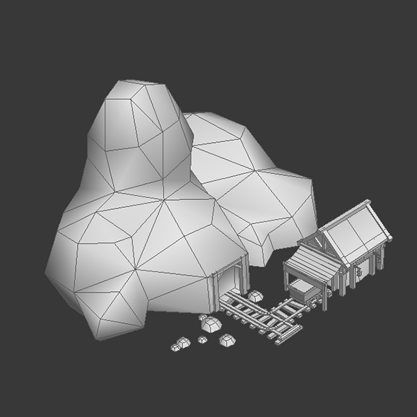 Gold Mine Low Poly by playdesign | 3DOcean