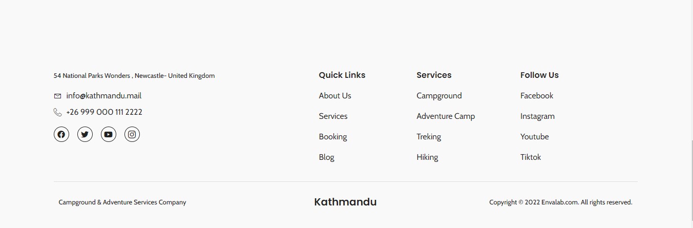 Kathmandu - Campground & Outdoor Activity Elementor Template Kit by envalab