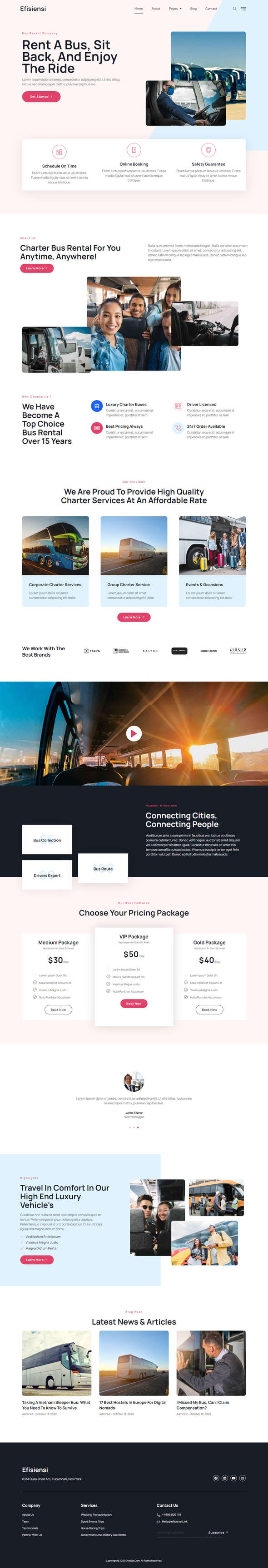 Efisiensi - Bus Charter & Rental Company Elementor Template Kit by envalab