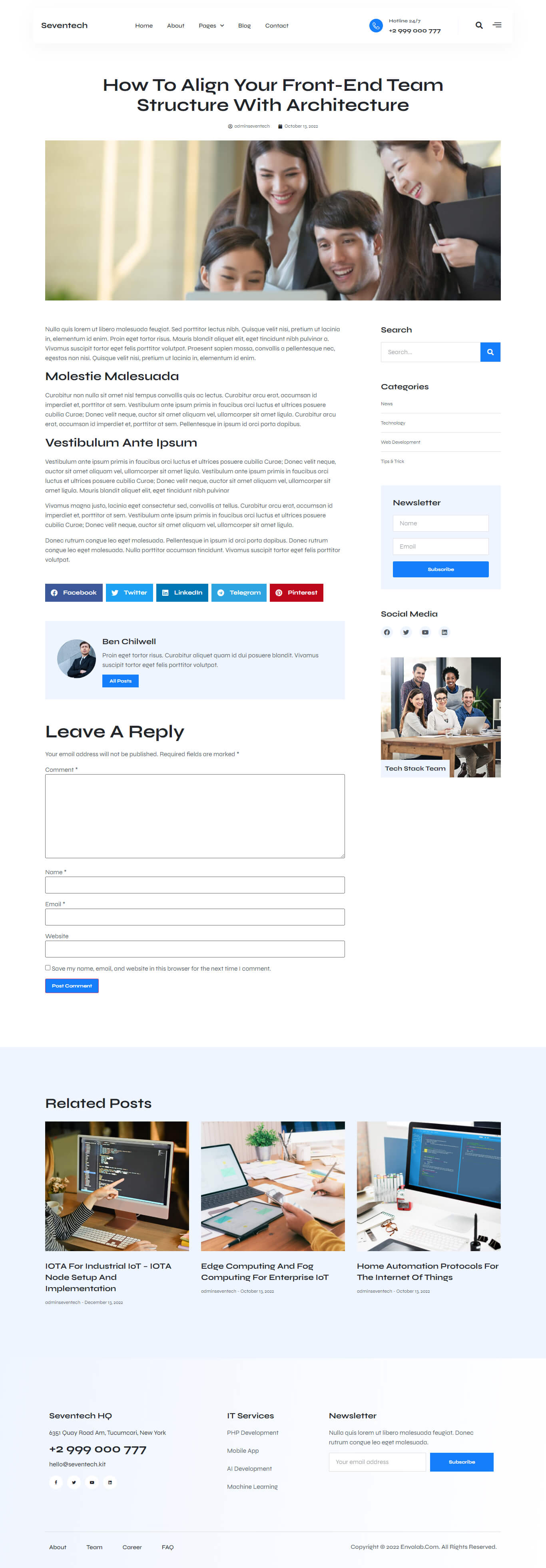 Seventech - IT Solutions & Tech Company Digital Elementor Template Kit ...