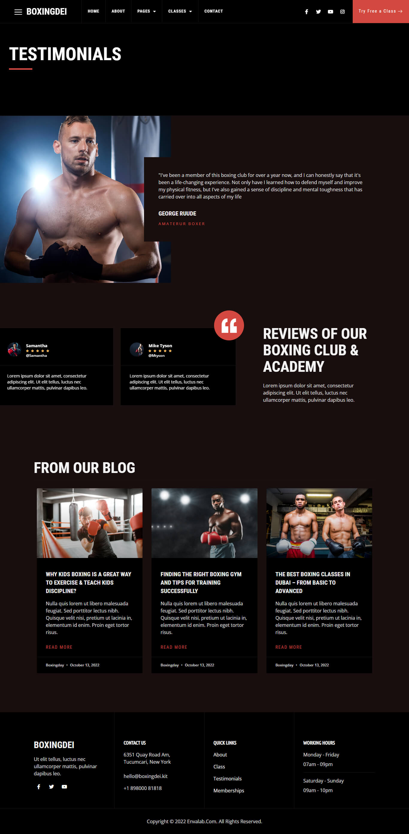 Boxingdei - Boxing Club Elementor Pro Template Kit by envalab | ThemeForest