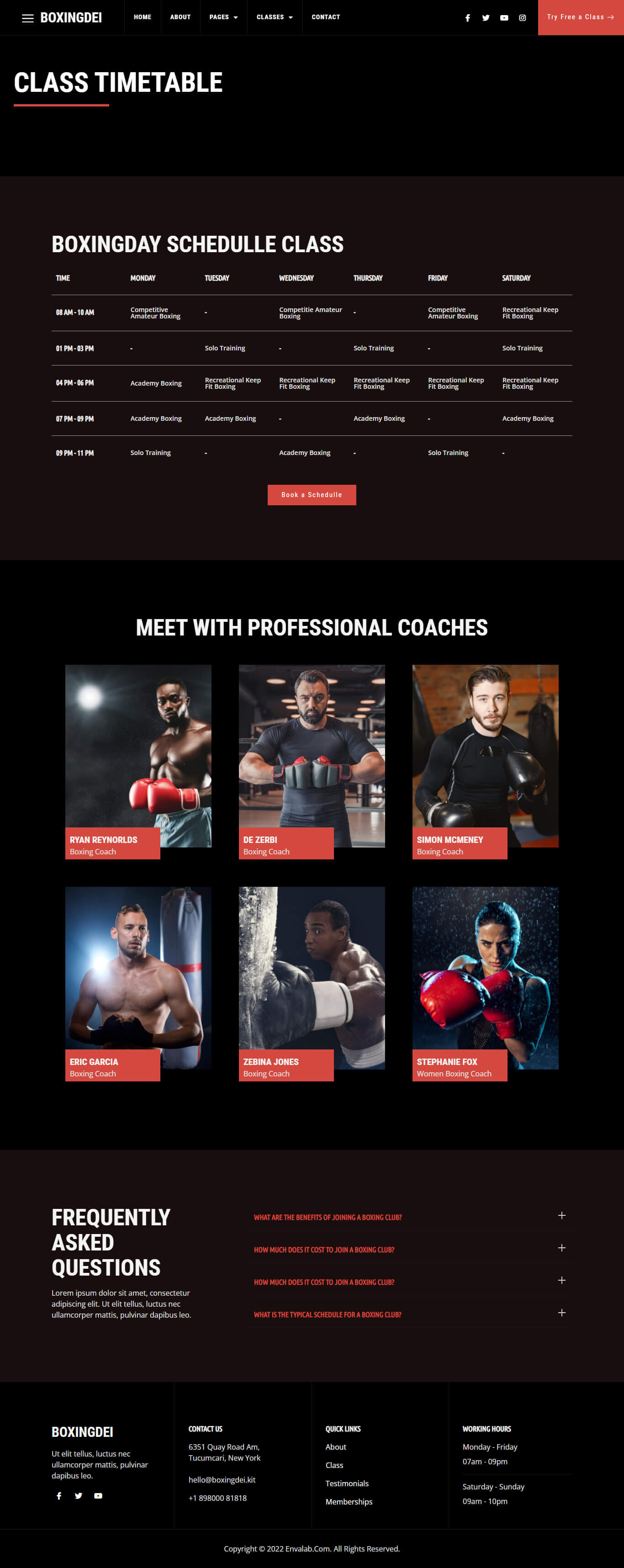 Boxingdei - Boxing Club Elementor Pro Template Kit by envalab | ThemeForest