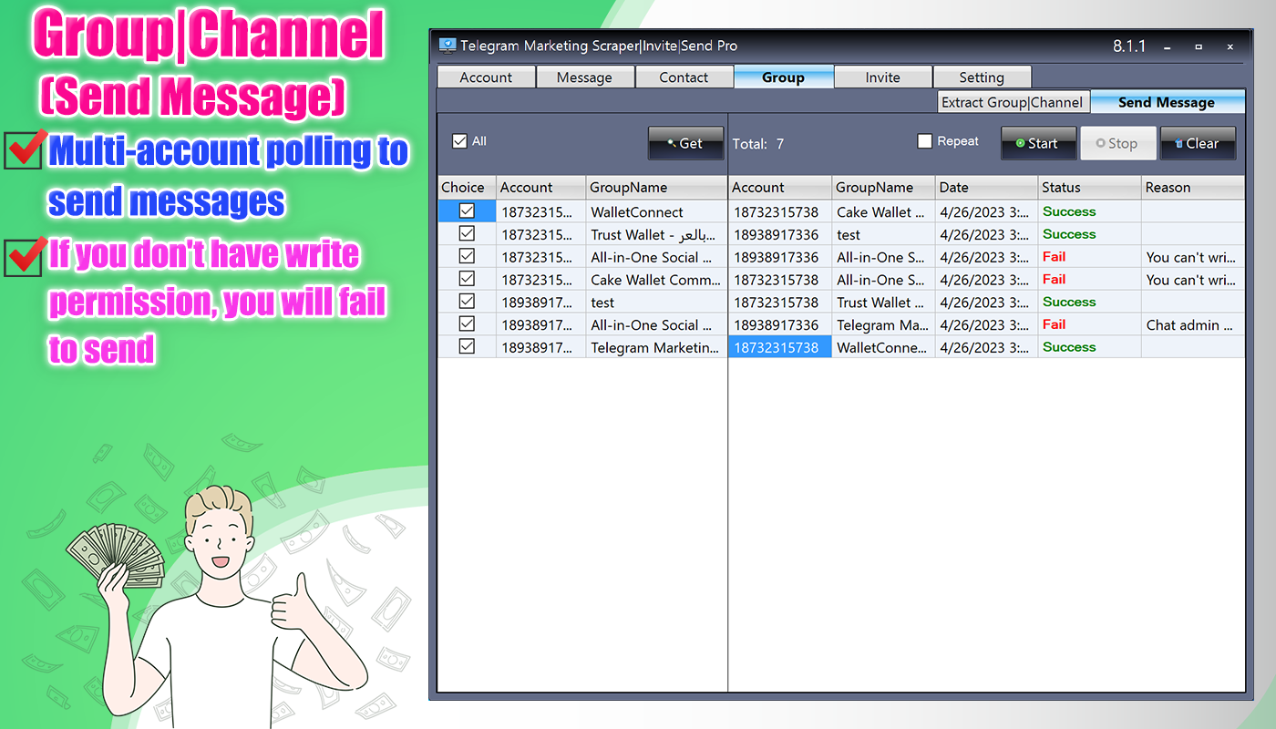 Telegram Marketing Scraper and Invite Bulk Sender Pro 8.2.6 by GalaxyXStudio