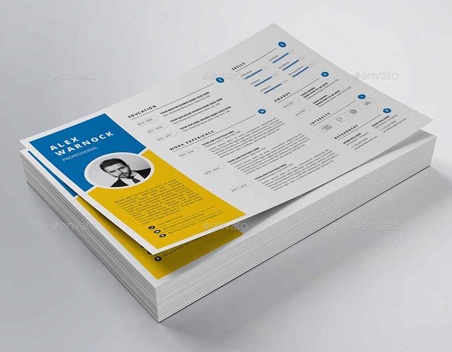 Landscape Resume/CV, Print Templates | GraphicRiver
