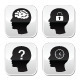 Head brain vector buttons set, Vectors | GraphicRiver